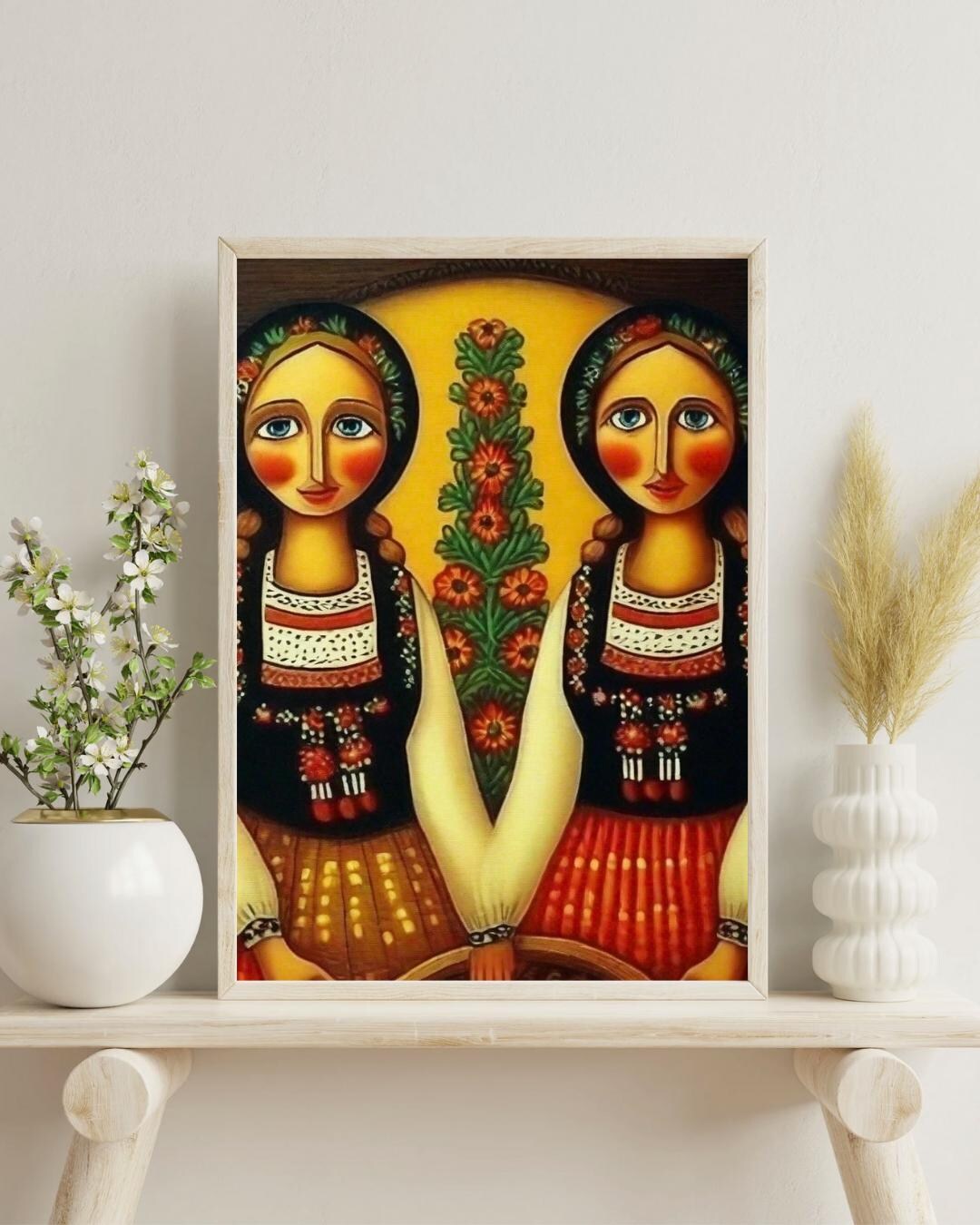 Macedonian Medieval Oil Painting Illustration Wall Art | Oriental ...