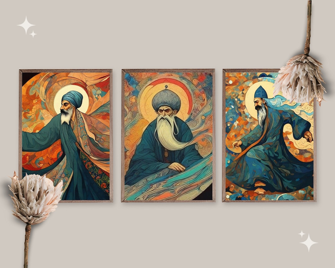 Set of Ferdowsi Shahnameh Wall Art Oriental Persian Legend Sublimation ...