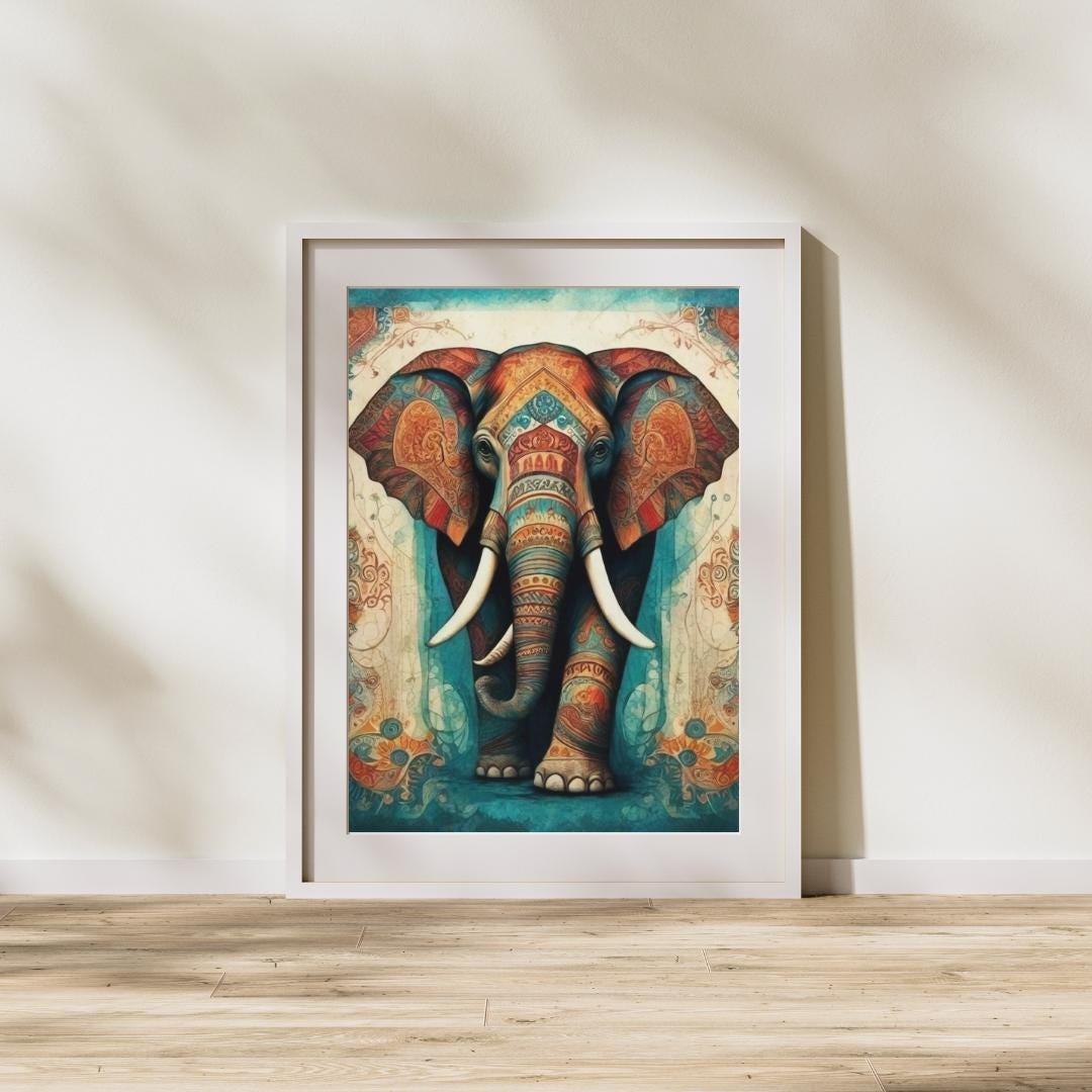 Indian Mute Oil Painting Mystical Wall Illustration Historical Asian ...