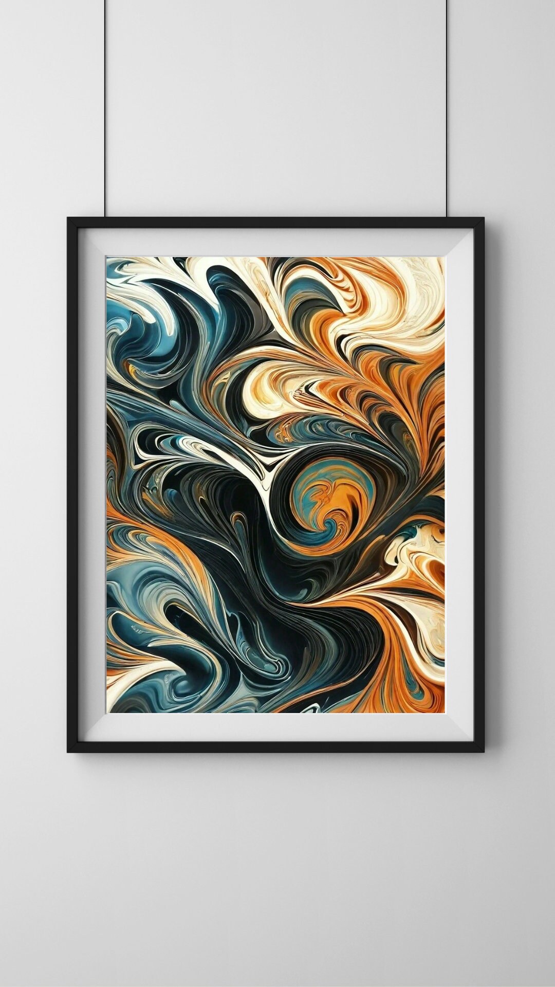 Kuwaiti Ebru Medieval Mystical Oil Painting Wall Art Traditional Muslim ...