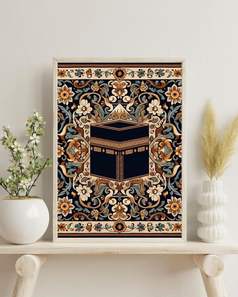 Set of 3 Kaaba Tapestry Painting | Arabic Orientalist Levantine Ethnic ...