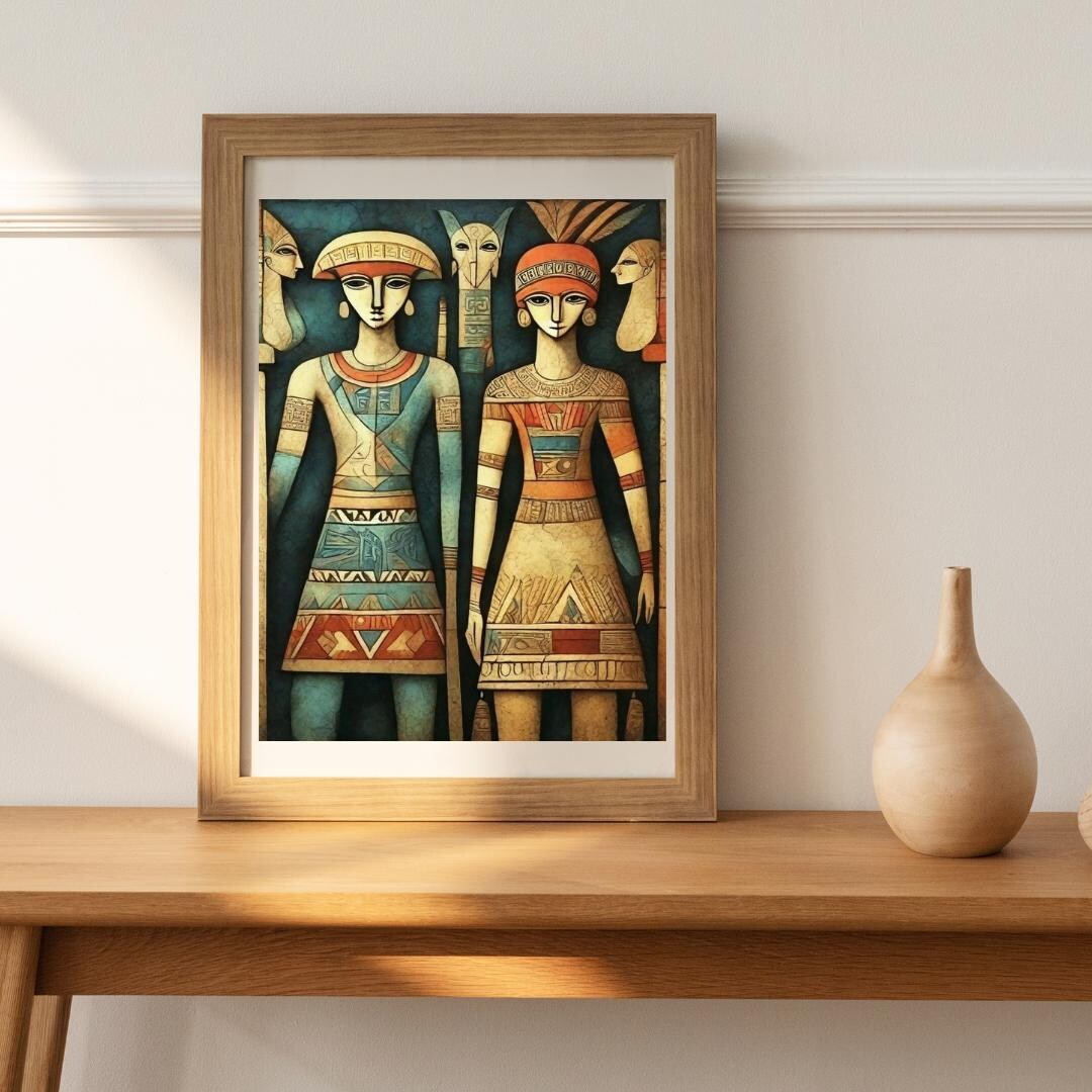 Sumerian Painting | Antique Pastel Artwork | Historical Ethnic Art ...