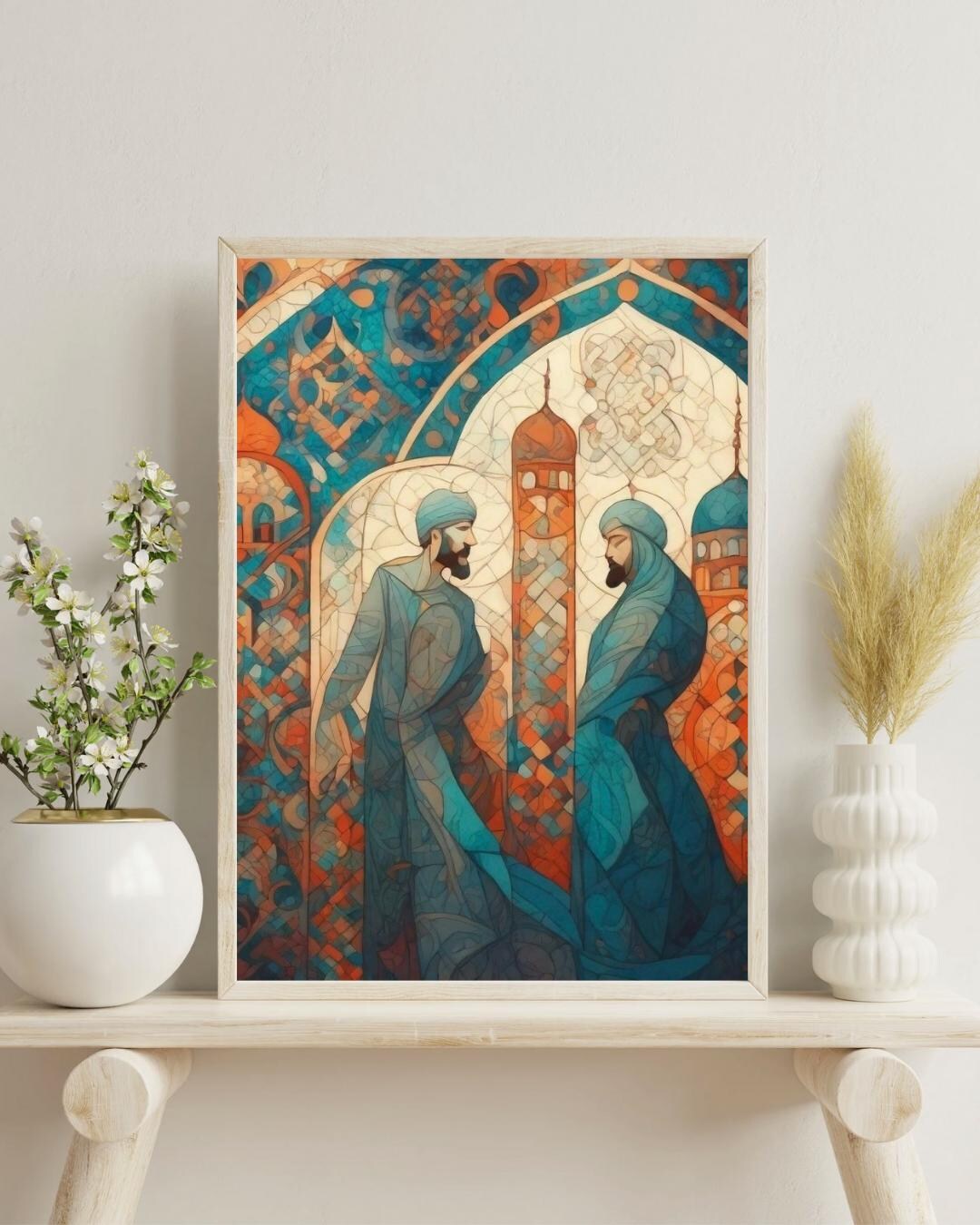 Ferdowsi Shahnameh Oil Painting شاهنامه Illustration Wall Art ...