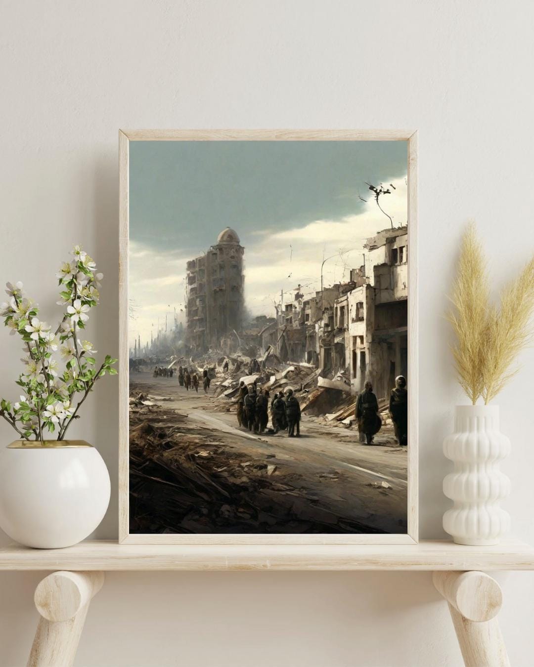 Syrian War Mystical Oil Painting Wall Art Traditional Muslim Pastel ...