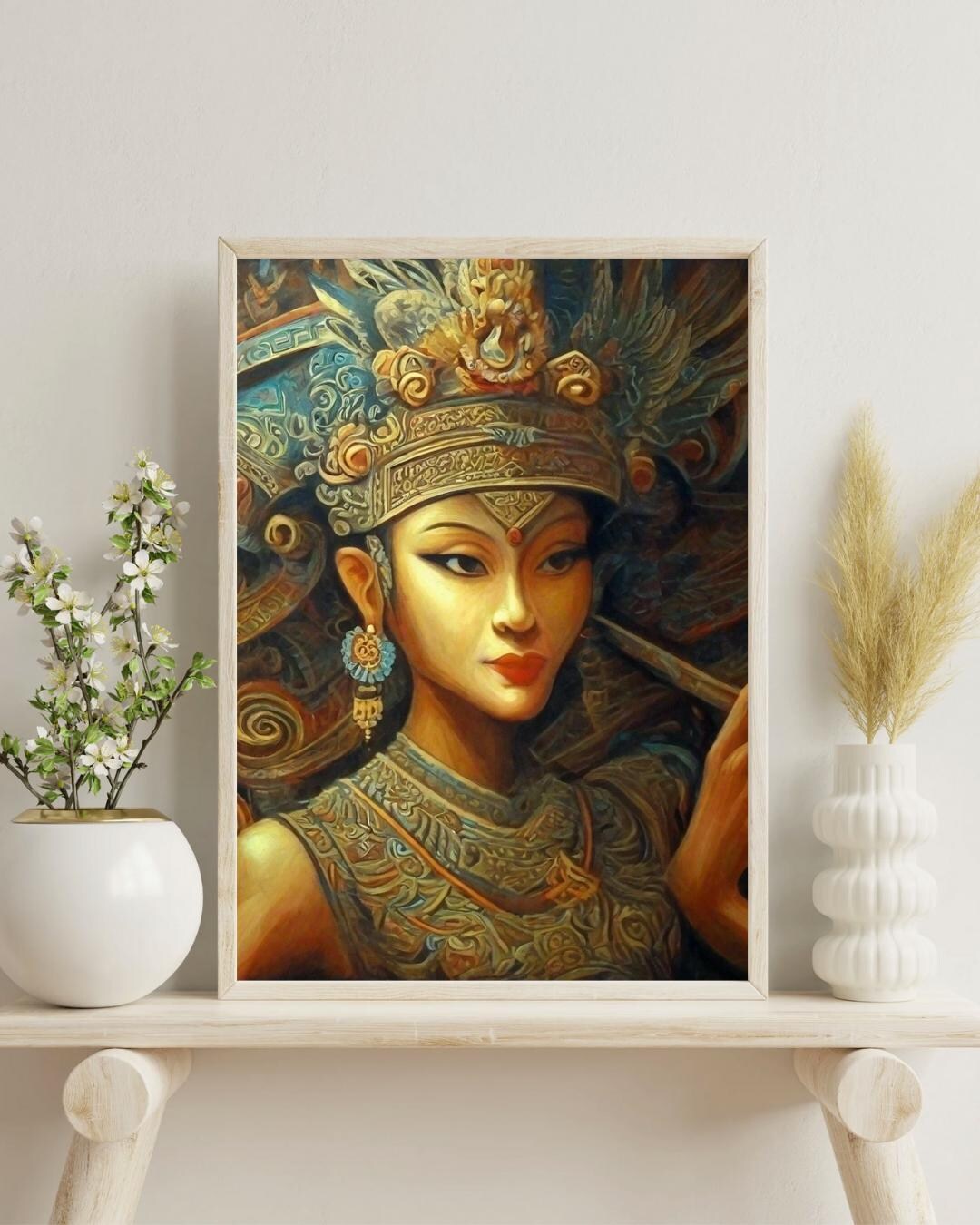 Indonesian Oil Painting Mystical Wall Illustration | Historical Asian ...
