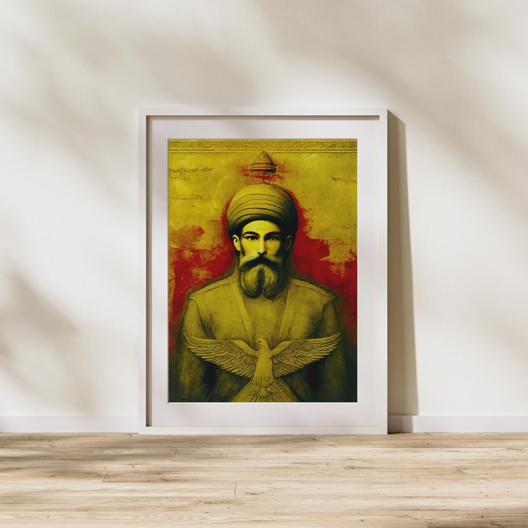 Mullah Medieval Oil Painting Illustration Wall Art Oriental Pastel ...