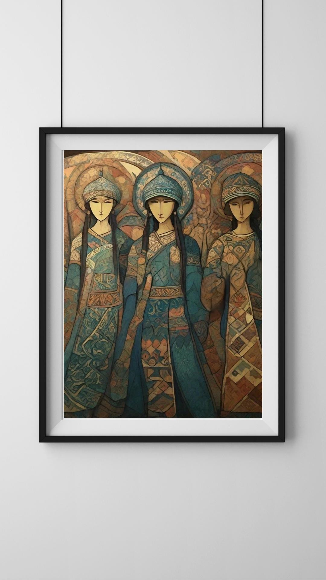 Persian Harem Medieval Painting حرمسرا Illustration Traditional Fars ...