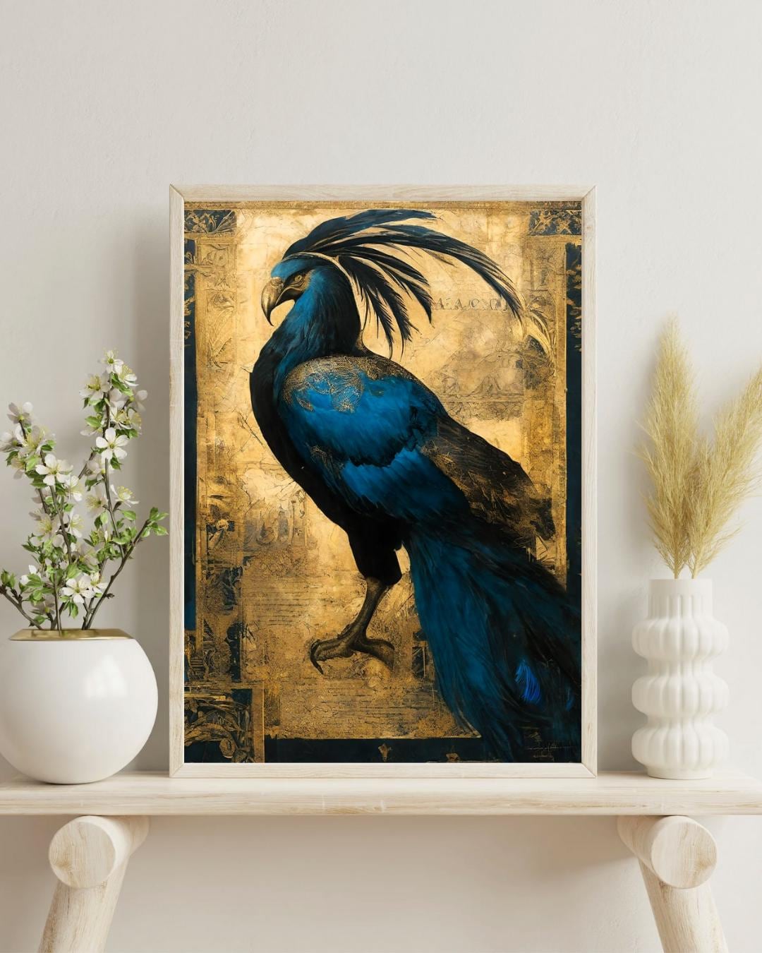 Phoenix Oil Painting Wall Art | Oriental Persian Watercolor ...