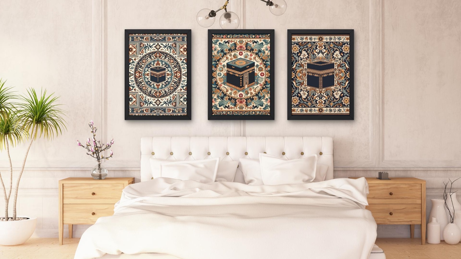 Set of 3 Kaaba Tapestry Painting | Arabic Orientalist Levantine Ethnic ...