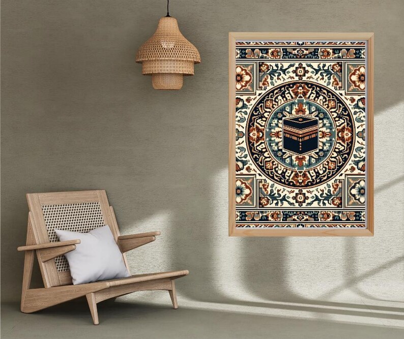 Set of 3 Kaaba Tapestry Painting | Arabic Orientalist Levantine Ethnic ...