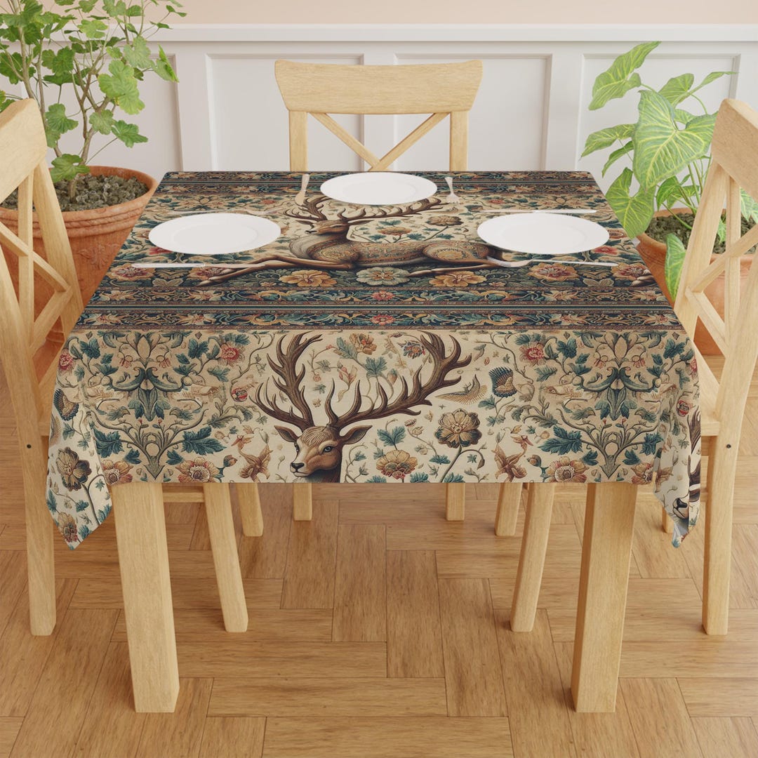 Retro Turkish Tablecloth 140cm × 140cm | Oriental Anatolian Fabric ...