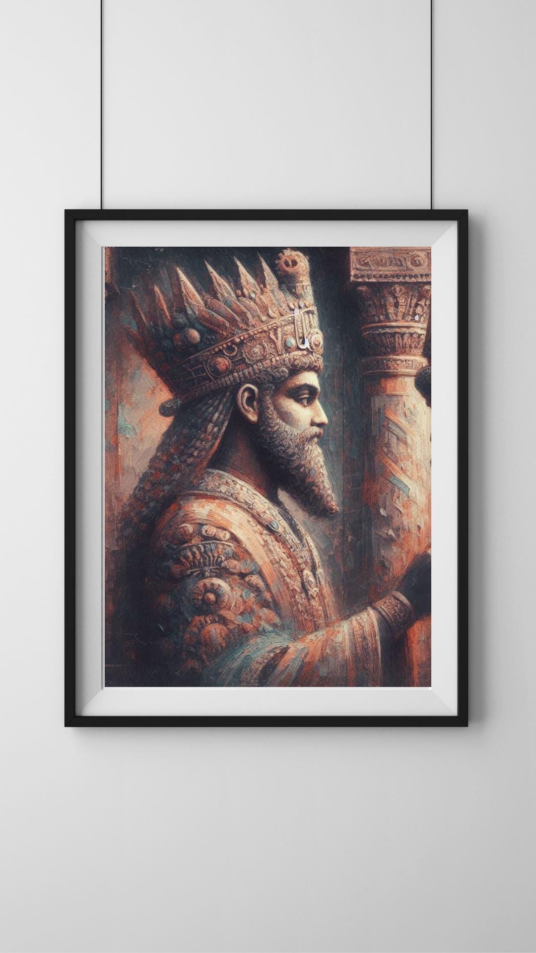 Assyrian King پادشاه آشور Shamshi-adad Wall Art Oriental Kurdish ...
