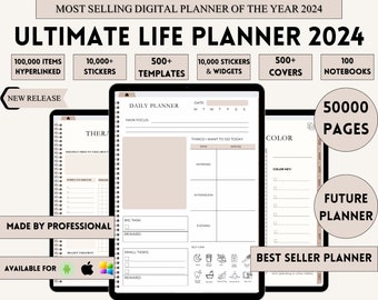 All-in-one Digital Planner 2024, 2025, 2026, Undated Digital Planner ...
