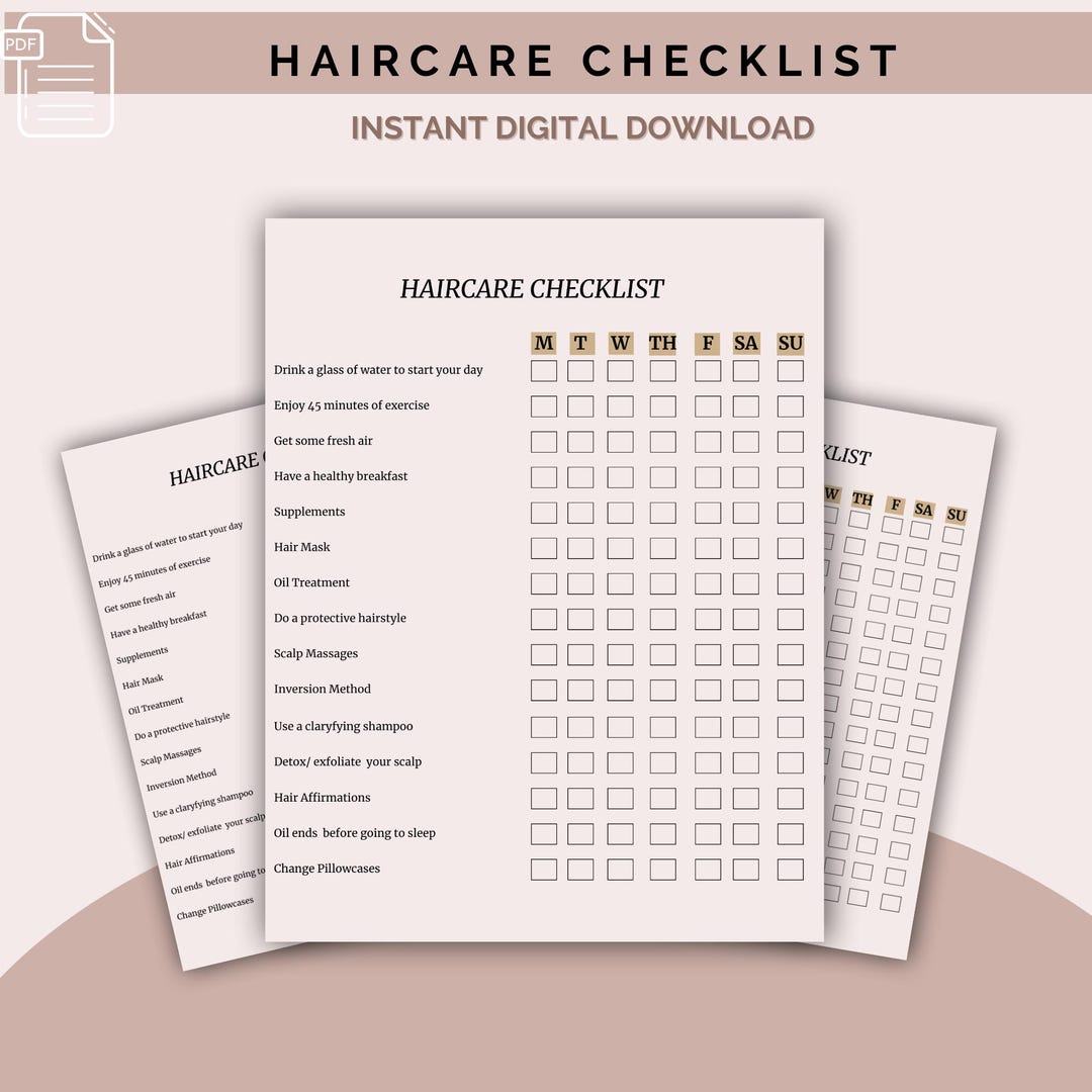 Hair Care Planner & Checklist | Natural Hair Routine Tracker ...