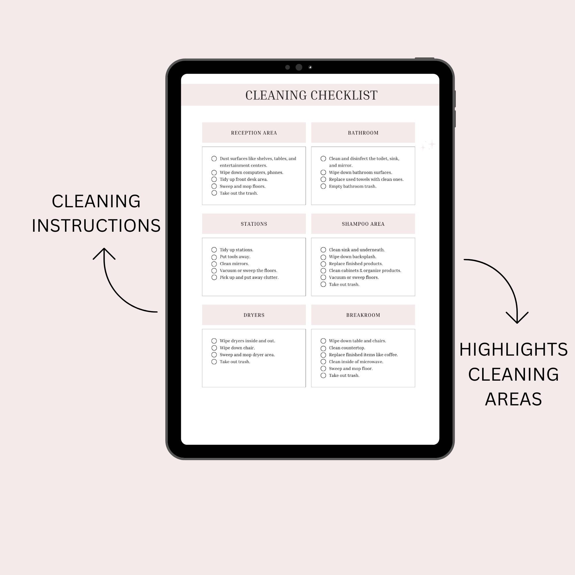 Printable Salon Cleaning Checklist | Spa & Beauty Checklist - Etsy
