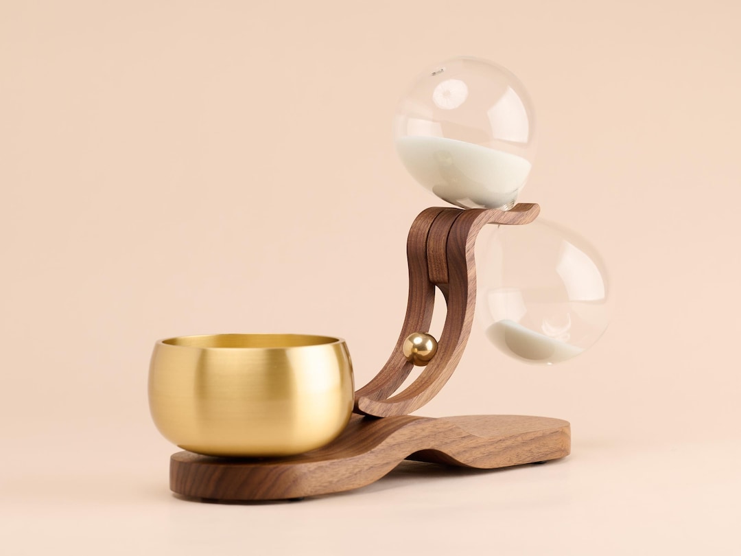 Orin No Toki Meditation Timer in Walnut Wood, Featuring Handmade White ...