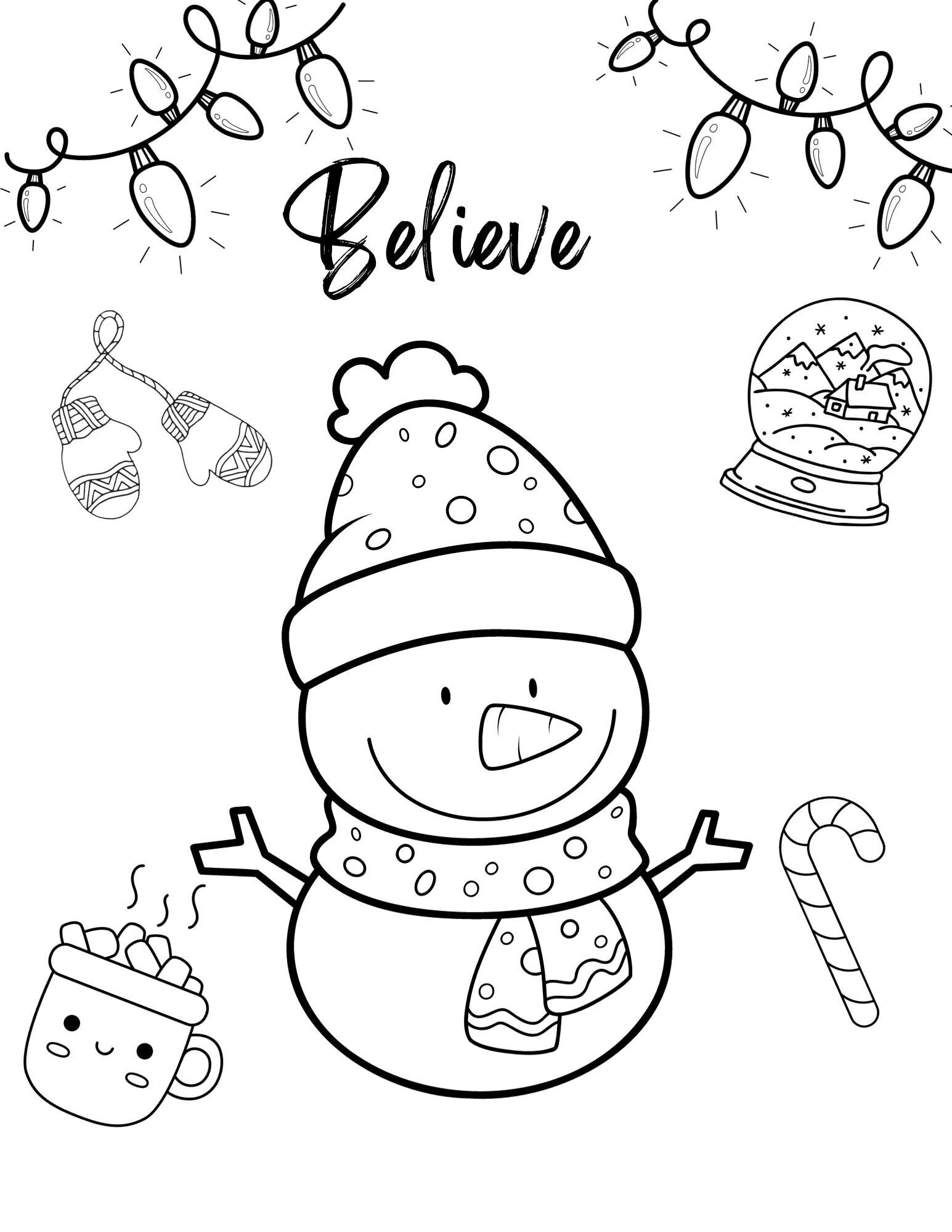 Believe! Christmas Digital Coloring Page for All Your Christmas Fun! - Etsy