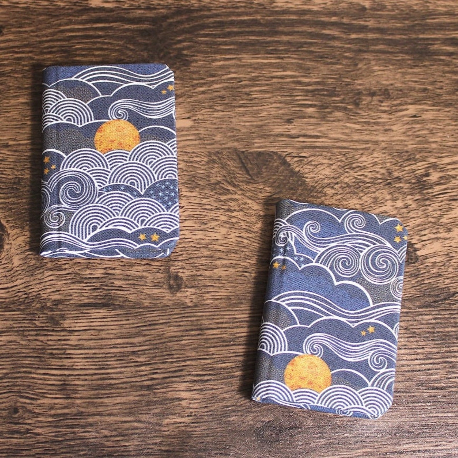 Handbound Tiny Dot Grid Notebook in Midnight Waves. Treeless 100% ...
