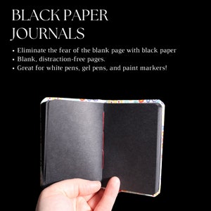 Black Paper Cardbook Journal. Tiny Notebook With Dark Interior ...