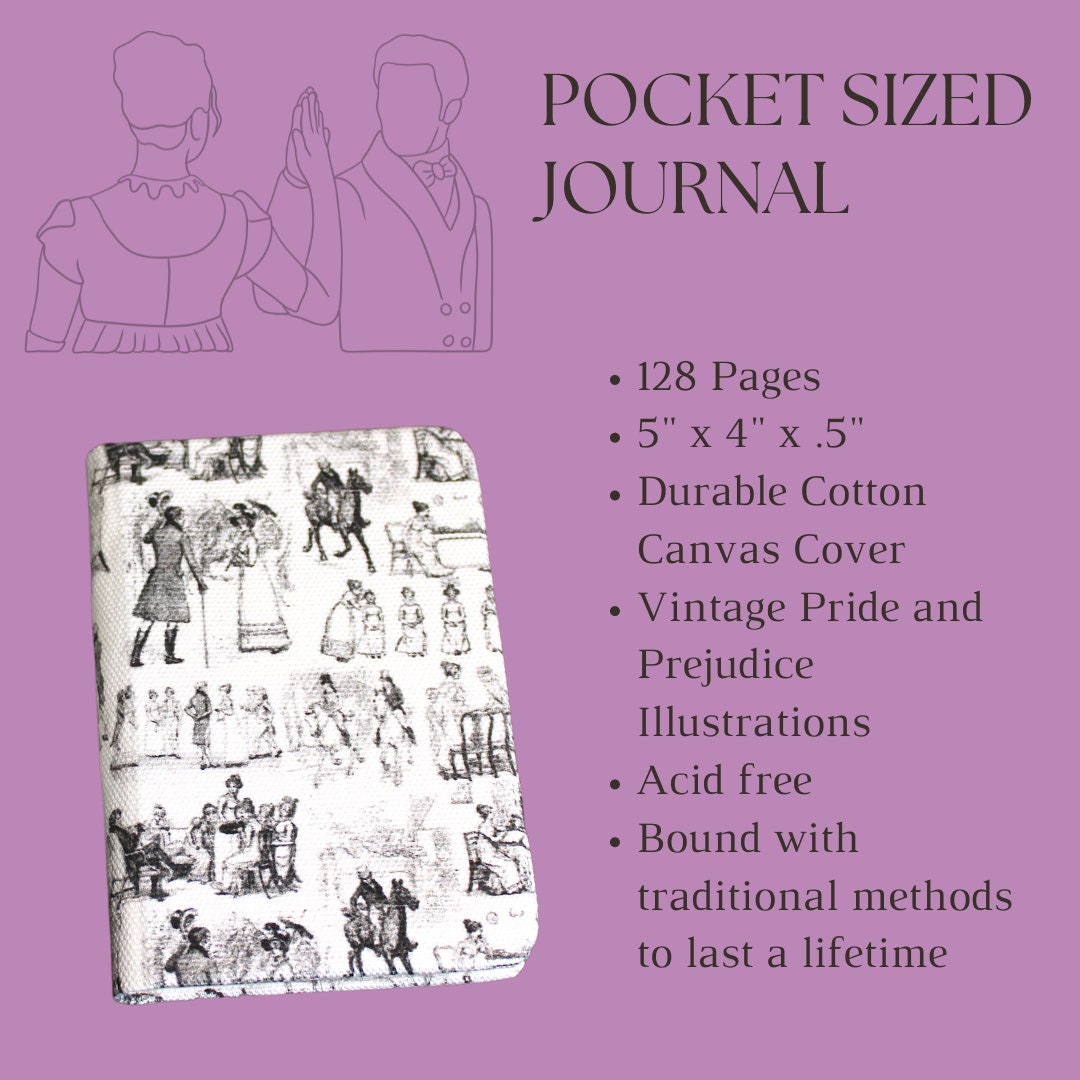 Pride and Prejudice Pocket Sized Journal. Handbound Cotton Paper ...