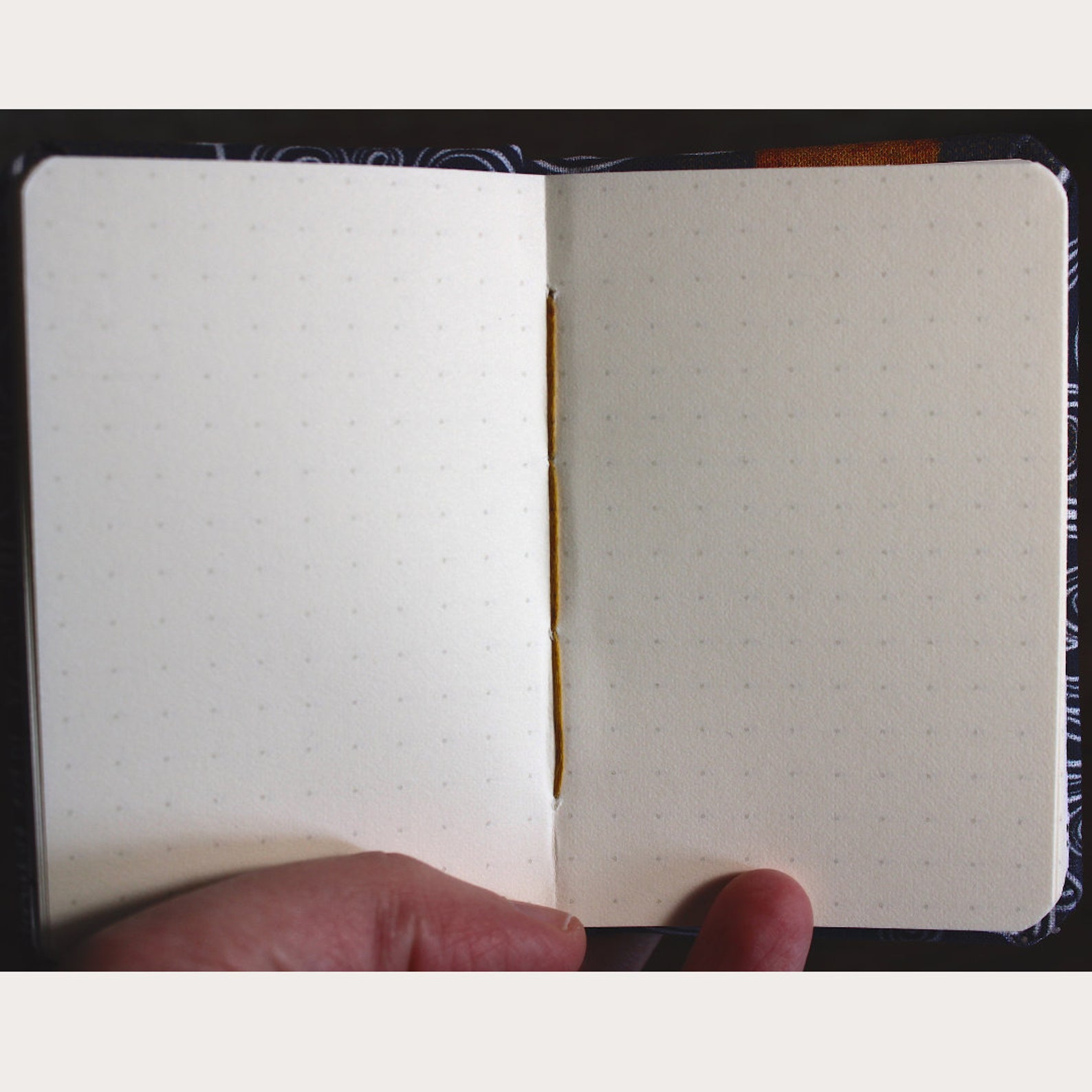 Handbound Tiny Dot Grid Notebook in Midnight Waves. Treeless 100% ...