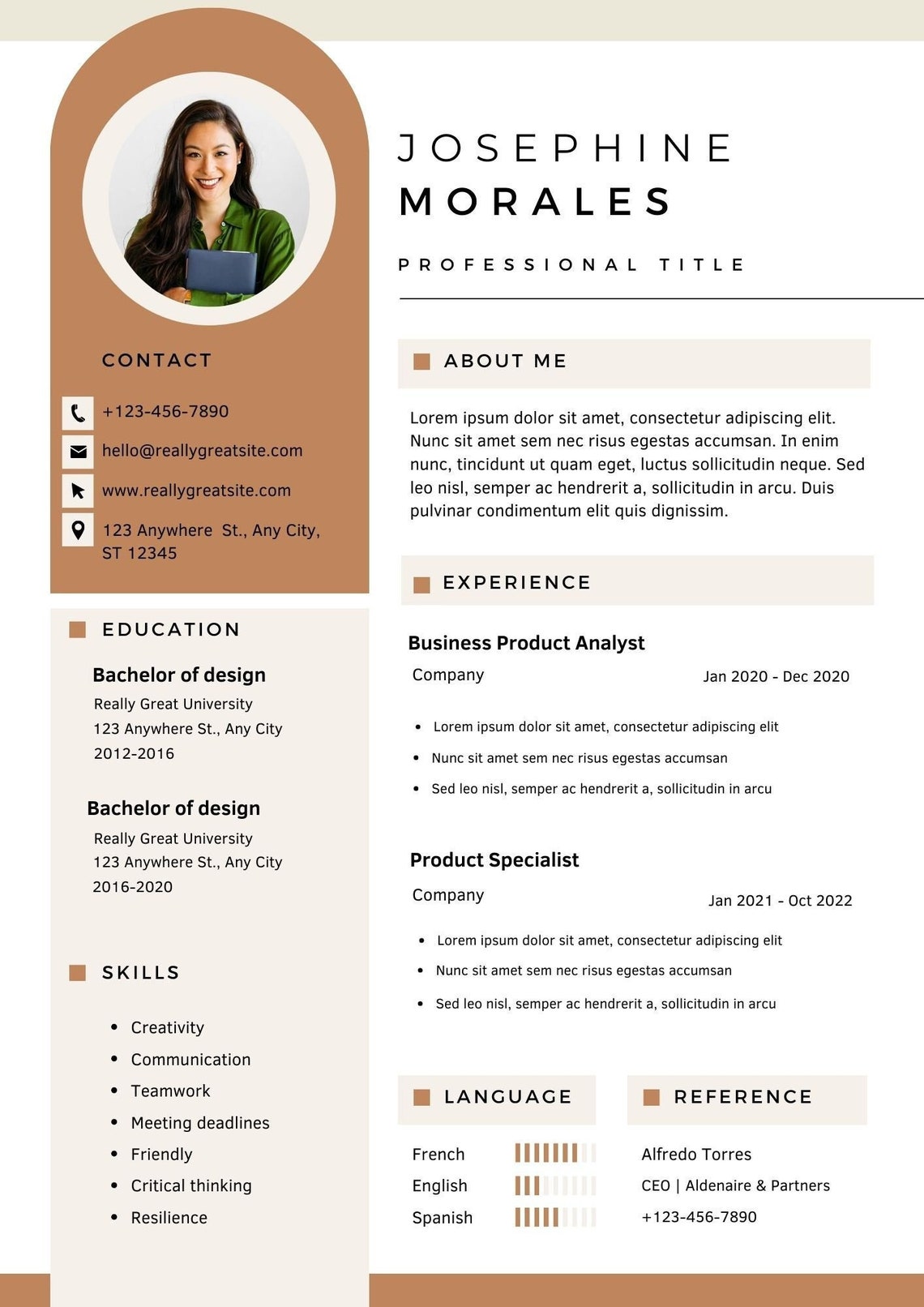 Professional CV: CV Template, Modern, Curriculum Vitae - Etsy
