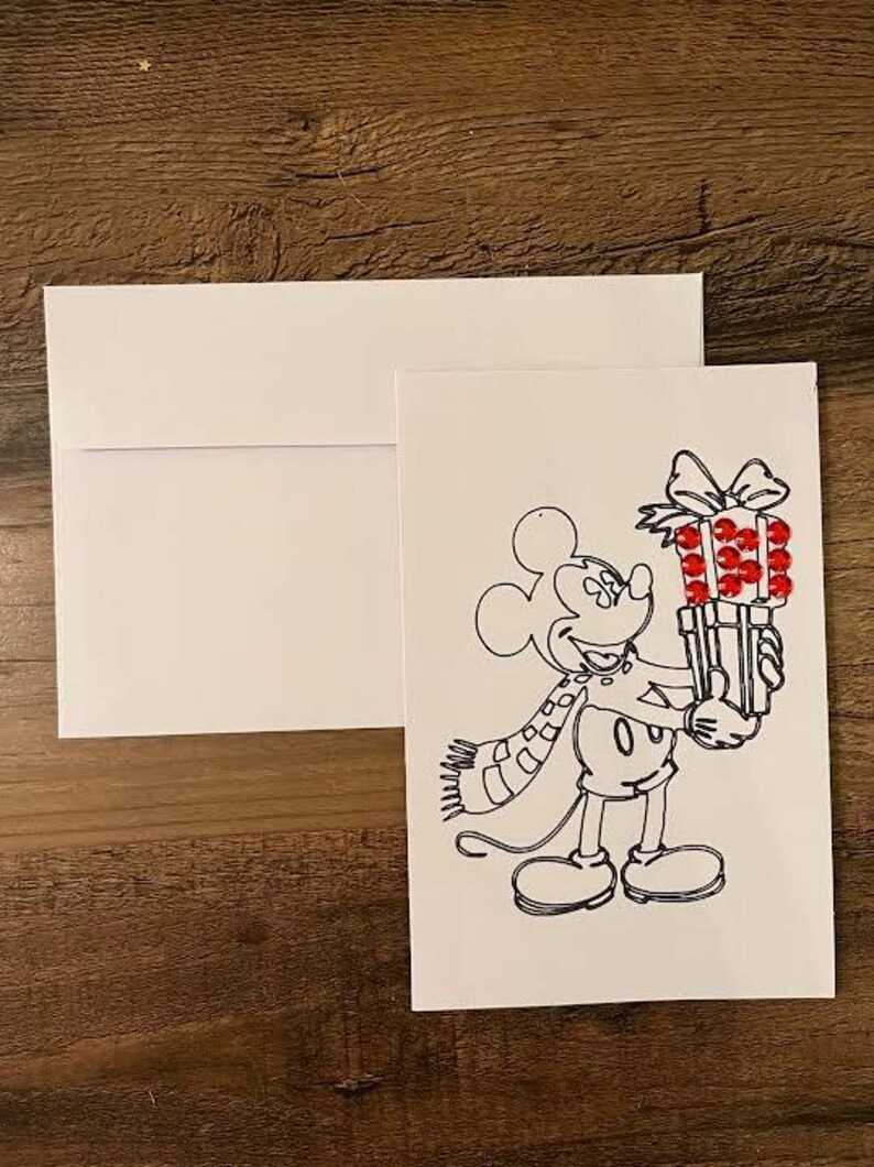 Mickey Christmas Card - Etsy