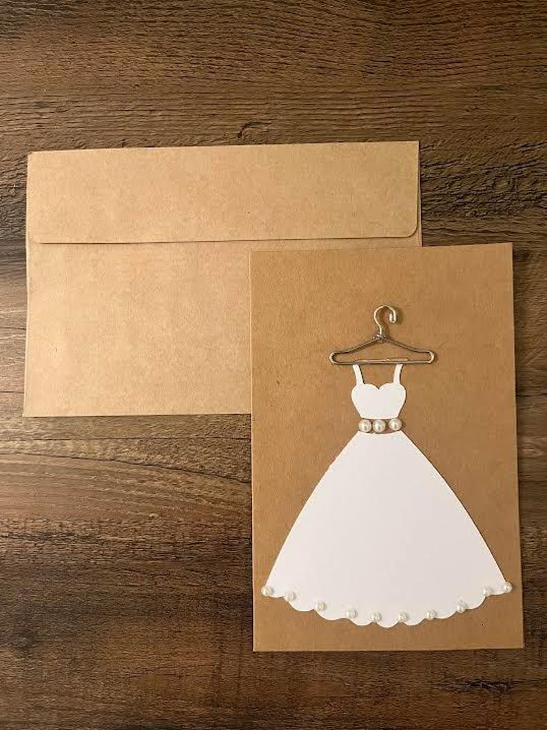 Wedding Dress Card - Etsy