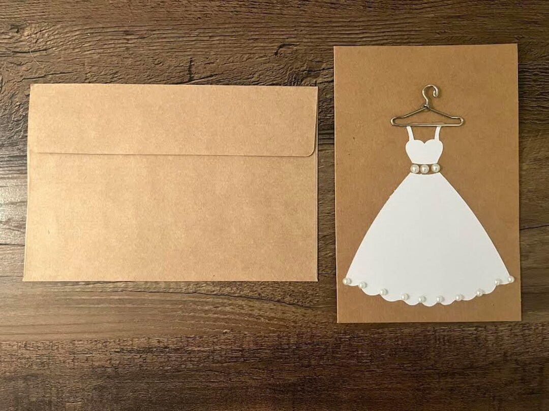 Wedding Dress Card - Etsy