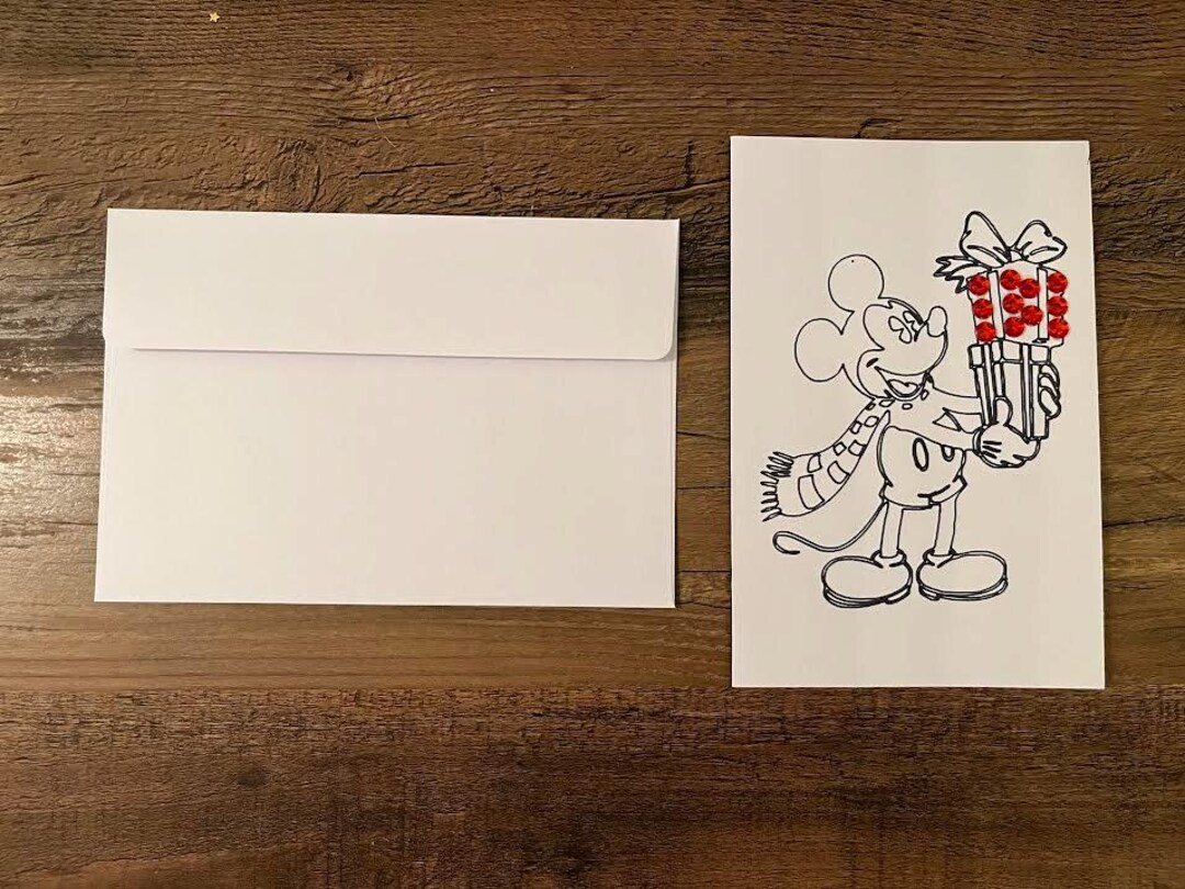 Mickey Christmas Card - Etsy