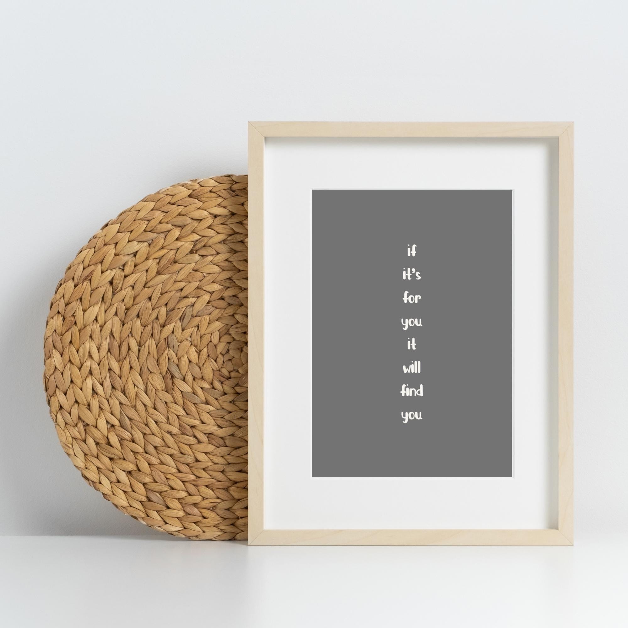 Gray Motivational Poster: 'if It's for You' Typography Art (digital ...