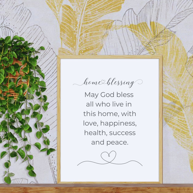 Home Blessing Printable Wall Art, Quote Word Art in White and Black ...