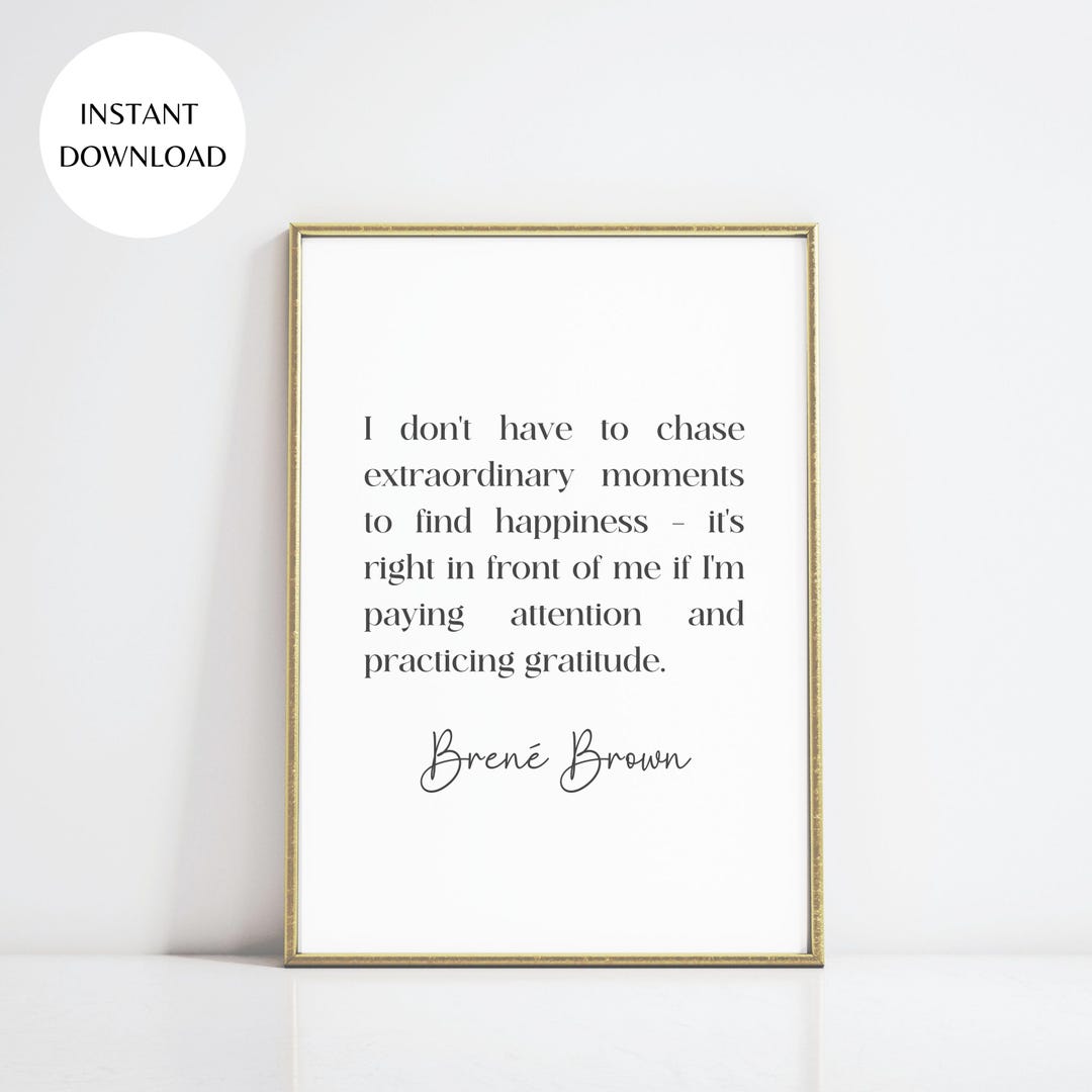 Minimalist Positive Affirmation Word Art Poster, Brené Brown Quote ...