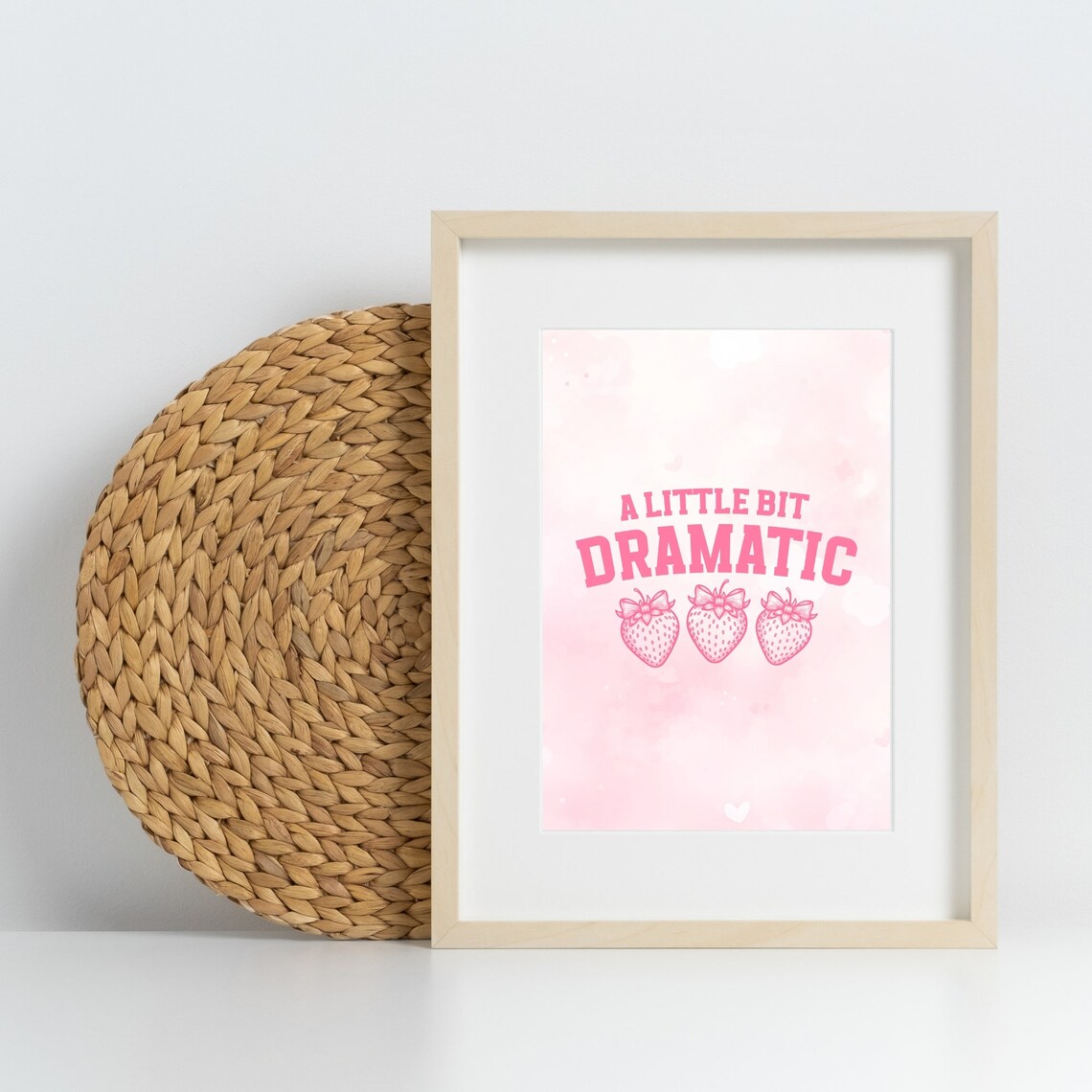 Coquette Blush Pink Printable Wall Art, Strawberry Bows Coquette Dorm ...