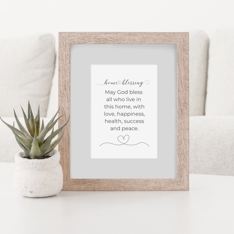 Home Blessing Printable Wall Art, Quote Word Art in White and Black ...