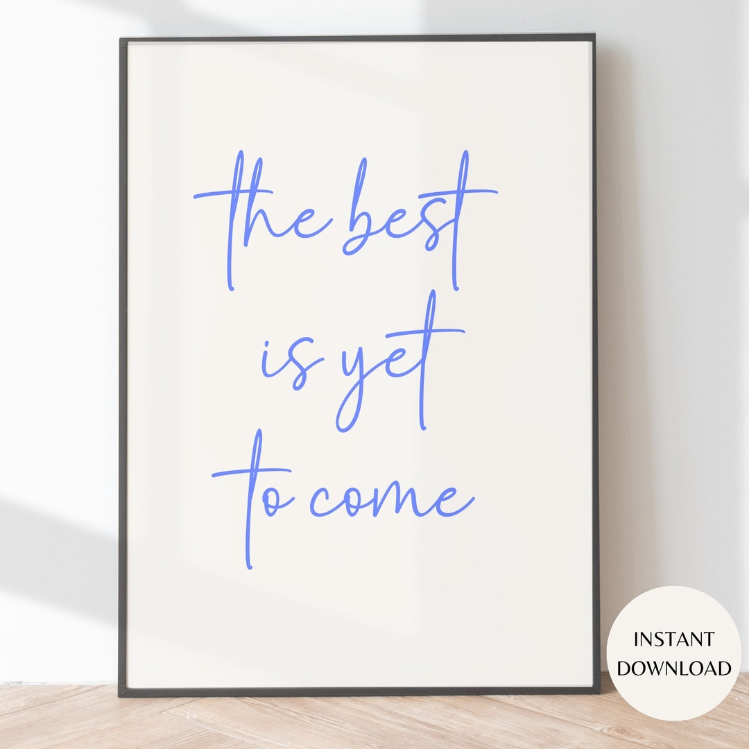 Positive Affirmation Print: Blue & Ivory Modern Typography (instant ...