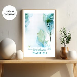 Psalm 120:1 Printable Wall Art, Bible Verse Spiritual Quotes Print ...