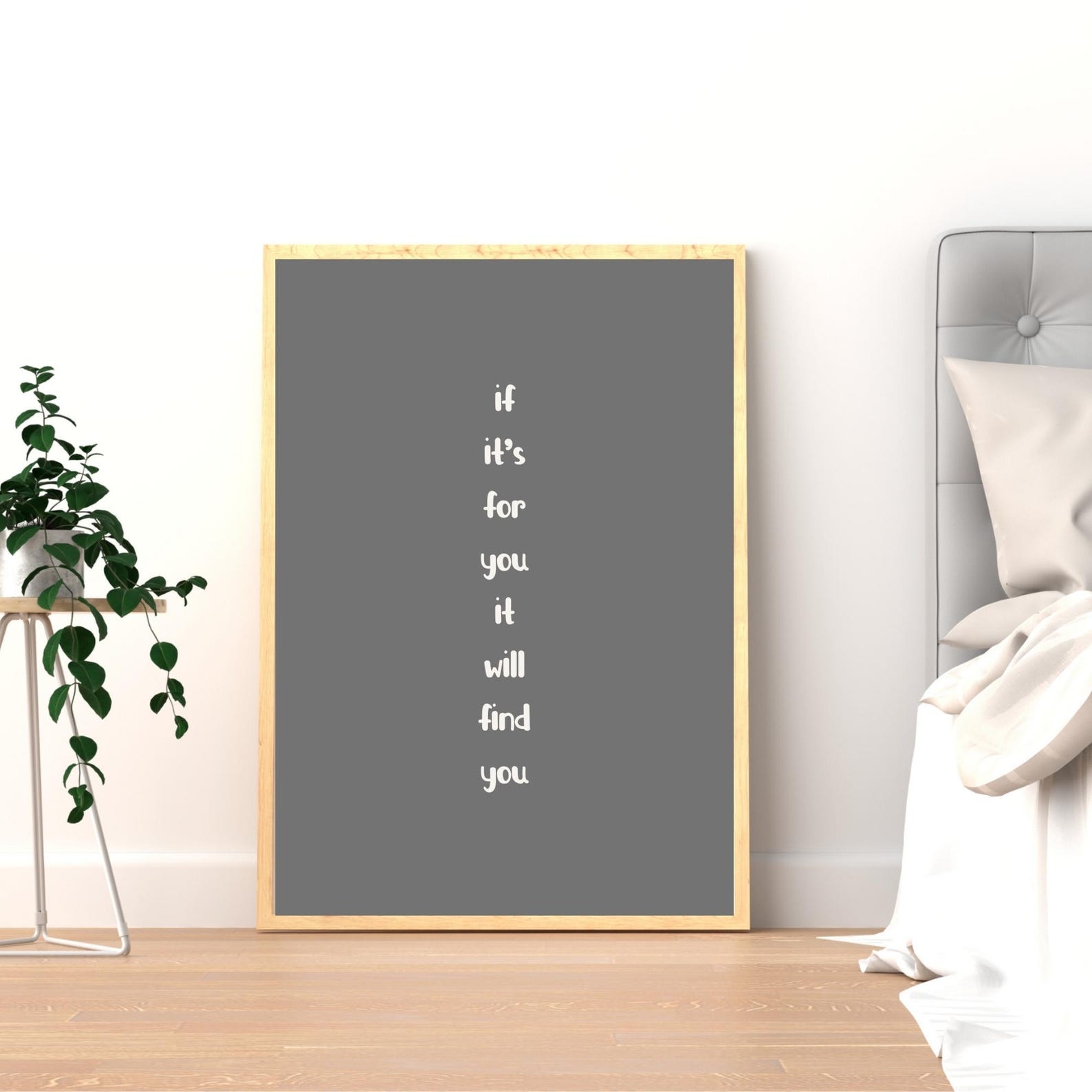 Gray Motivational Poster: 'if It's for You' Typography Art (digital ...