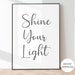 Shine Your Light Print: Motivational Quote Poster (digital Download) - Etsy