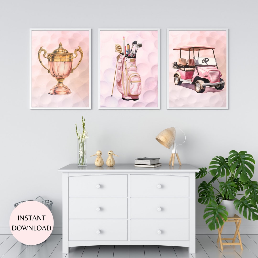 Golf Preppy Printable Wall Art Set of Three, Gift for Golfer INSTANT ...