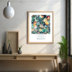 Psalm 27:1 Printable Wall Art, the Lord is My Light Religious Quote ...