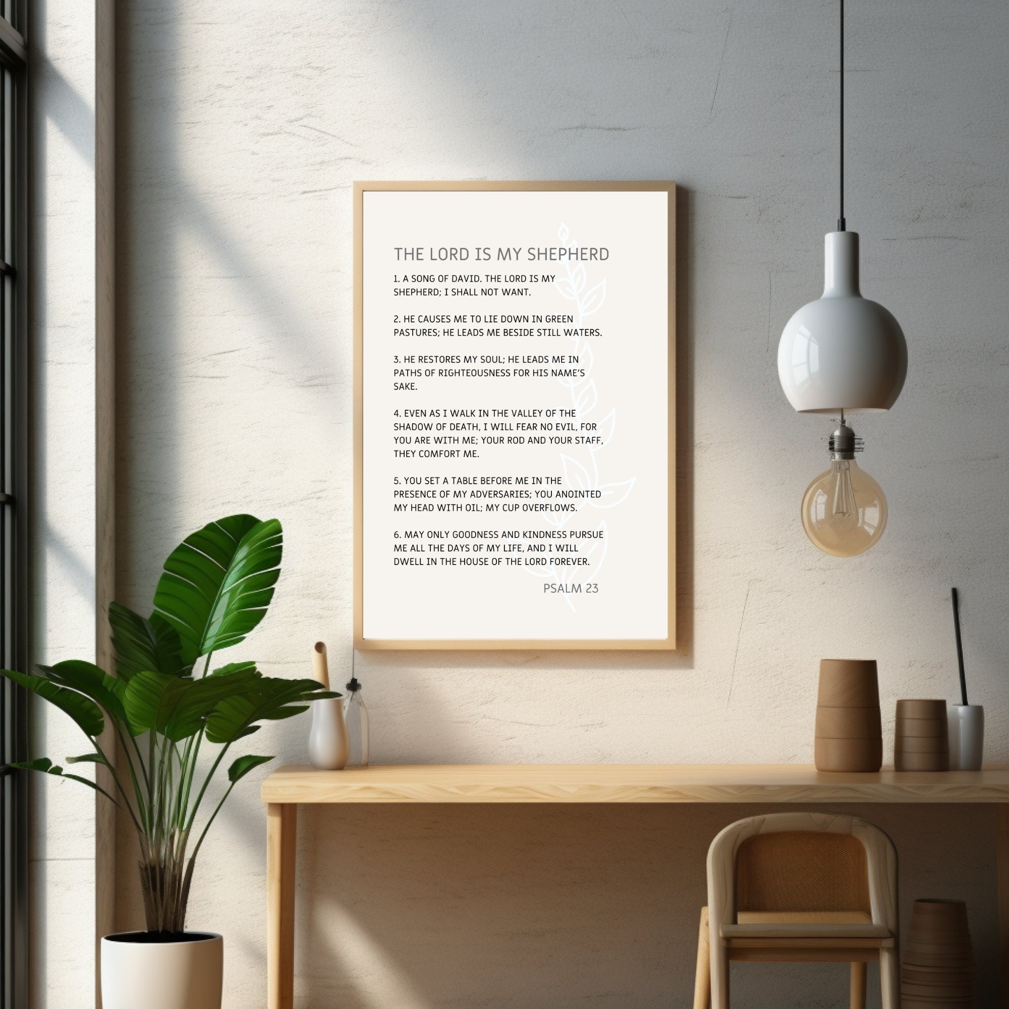 Psalm 23 Print: Christian Bible Verse Wall Art (digital Download) - Etsy