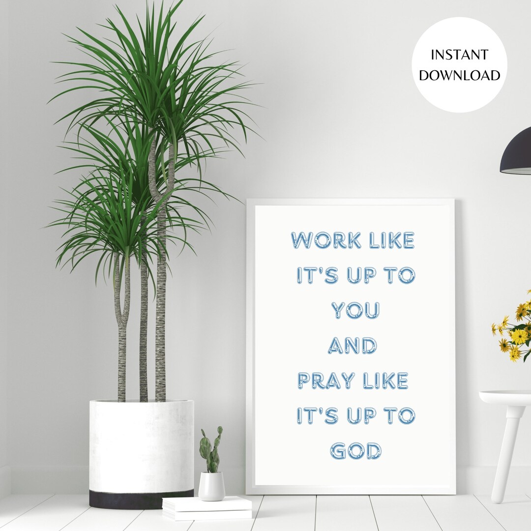 Motivational Quote White and Navy Blue Word Art Poster, Positive ...