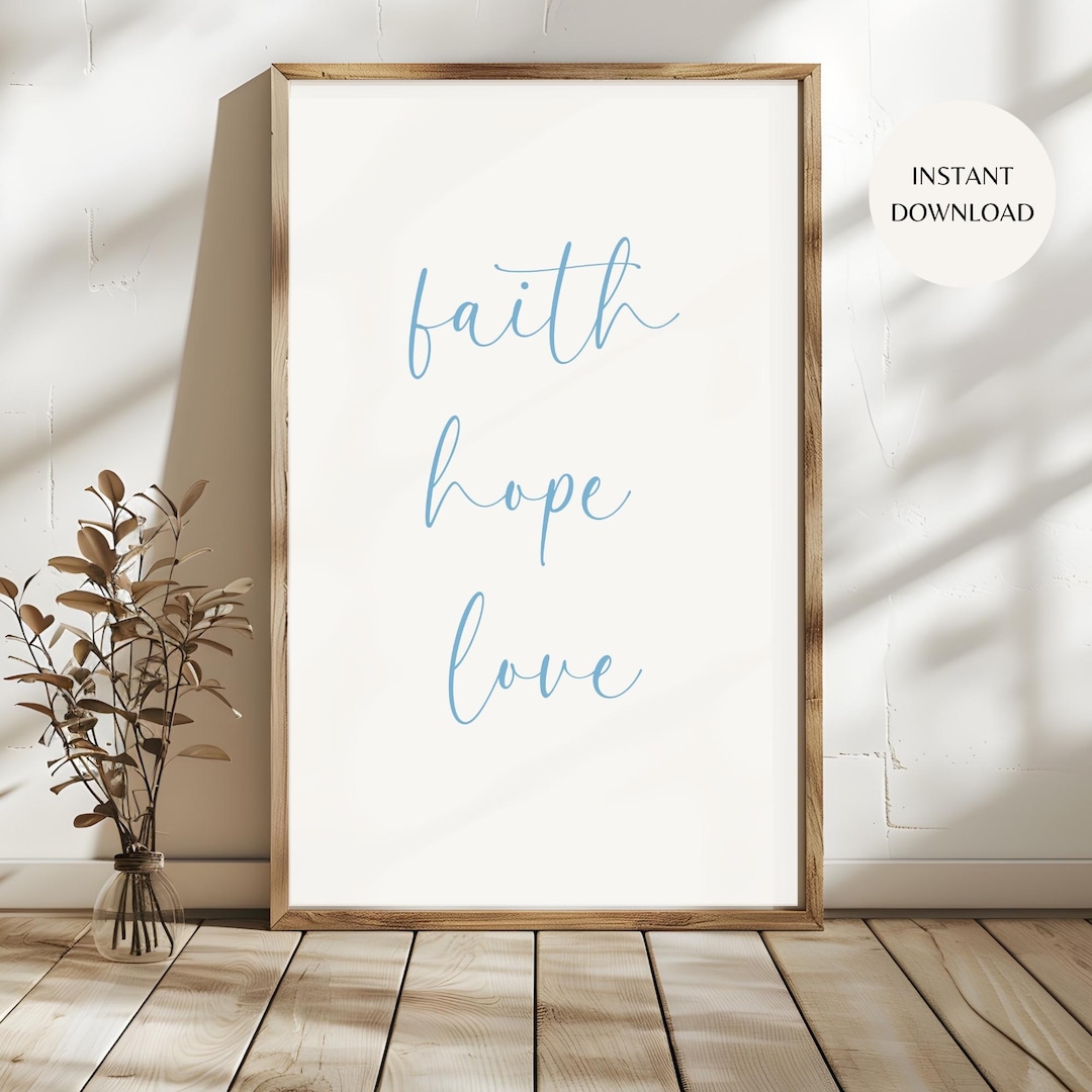 Positive Affirmation Word Art Poster, INSTANT DOWNLOAD, Faith Hope Love ...