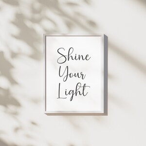 Shine Your Light Print: Motivational Quote Poster (digital Download) - Etsy
