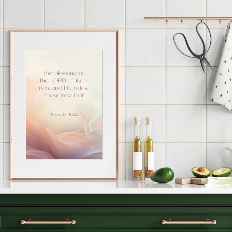 Proverbs 10:22 Printable Wall Art, INSTANT DOWNLOAD, Christian Bible ...