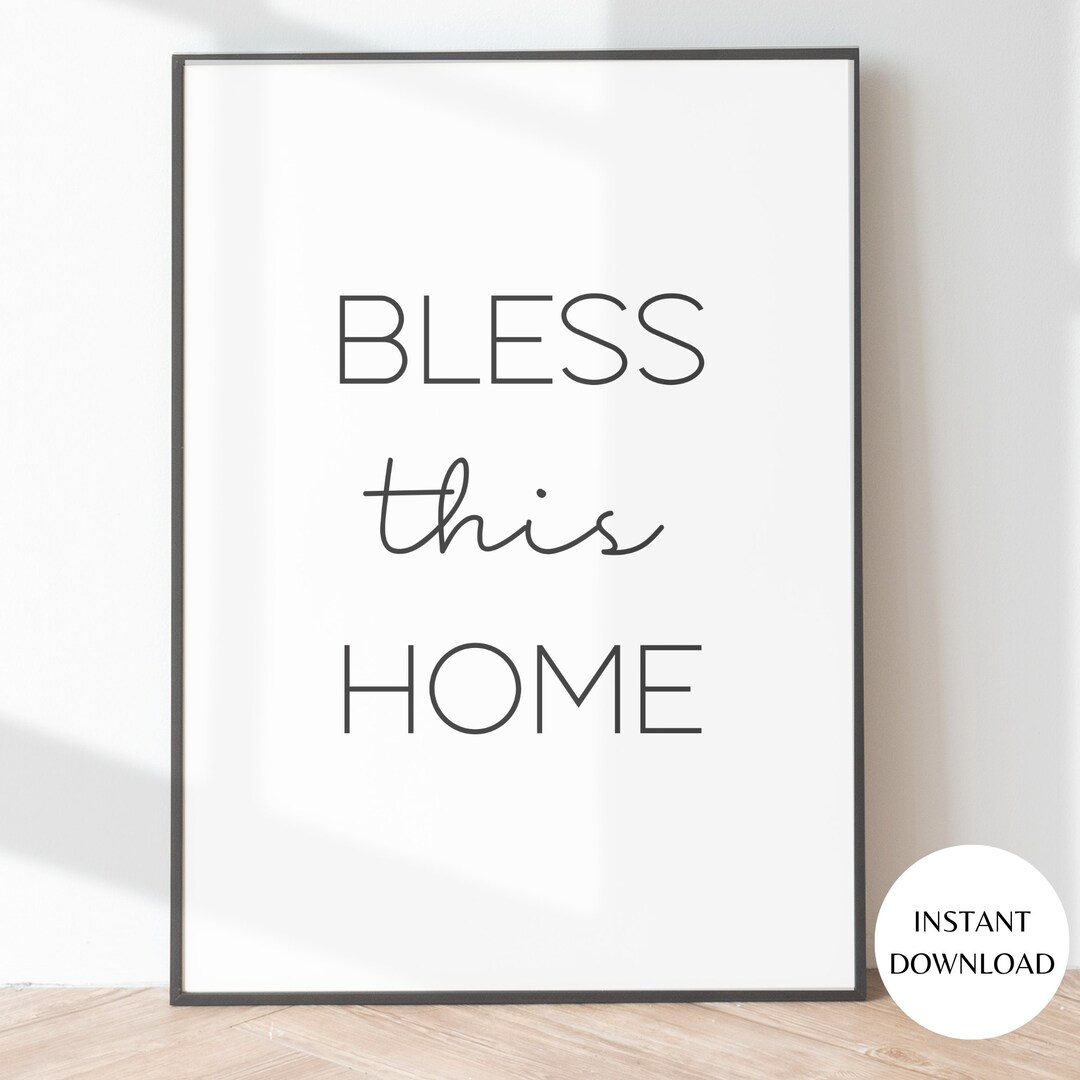 Home Blessing Quote Printable Wall Art, Bless This Home Positive ...
