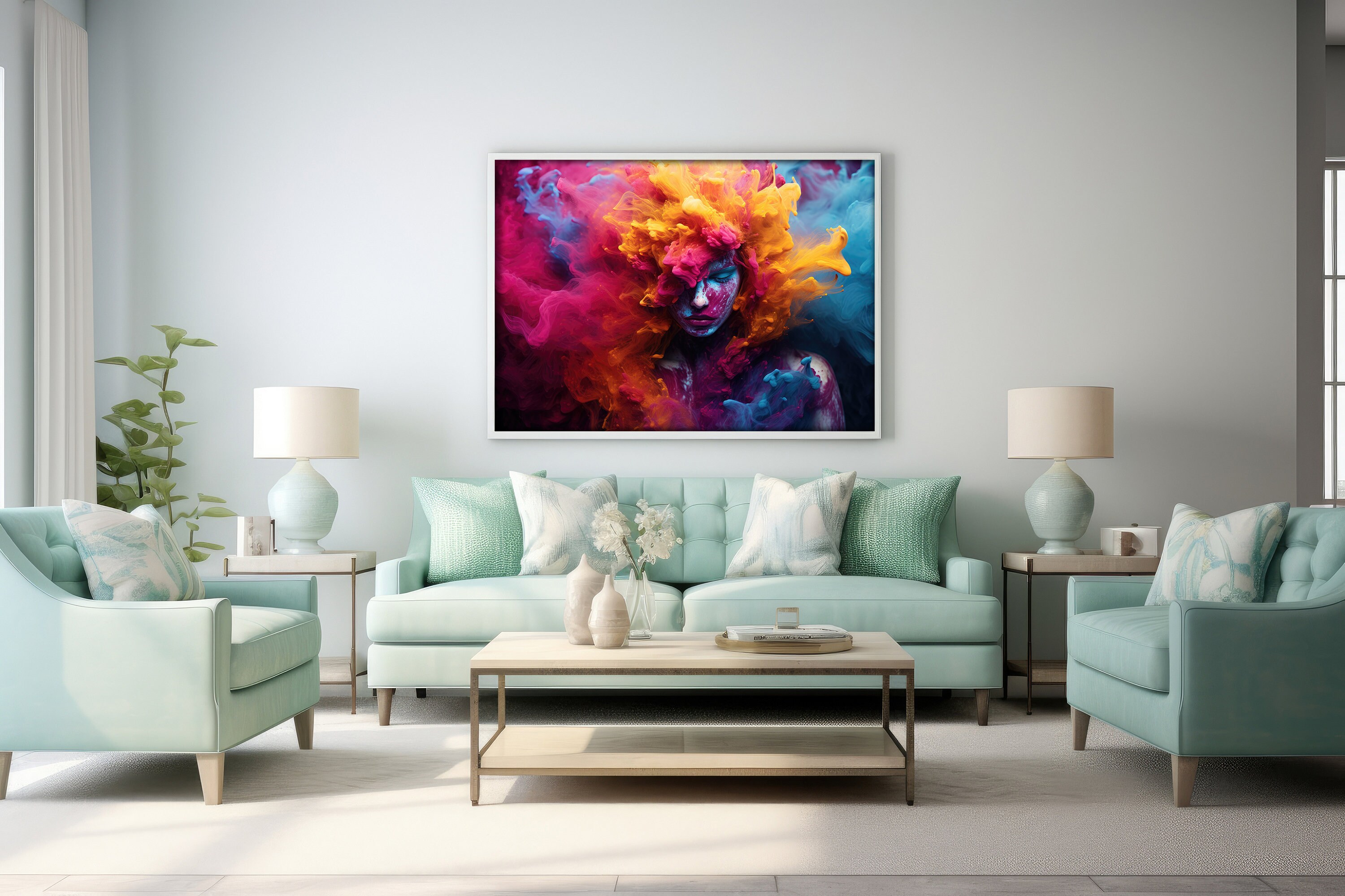 Woman Abstract Art- Colorful Abstract Wall Art- Printable Wall Art ...