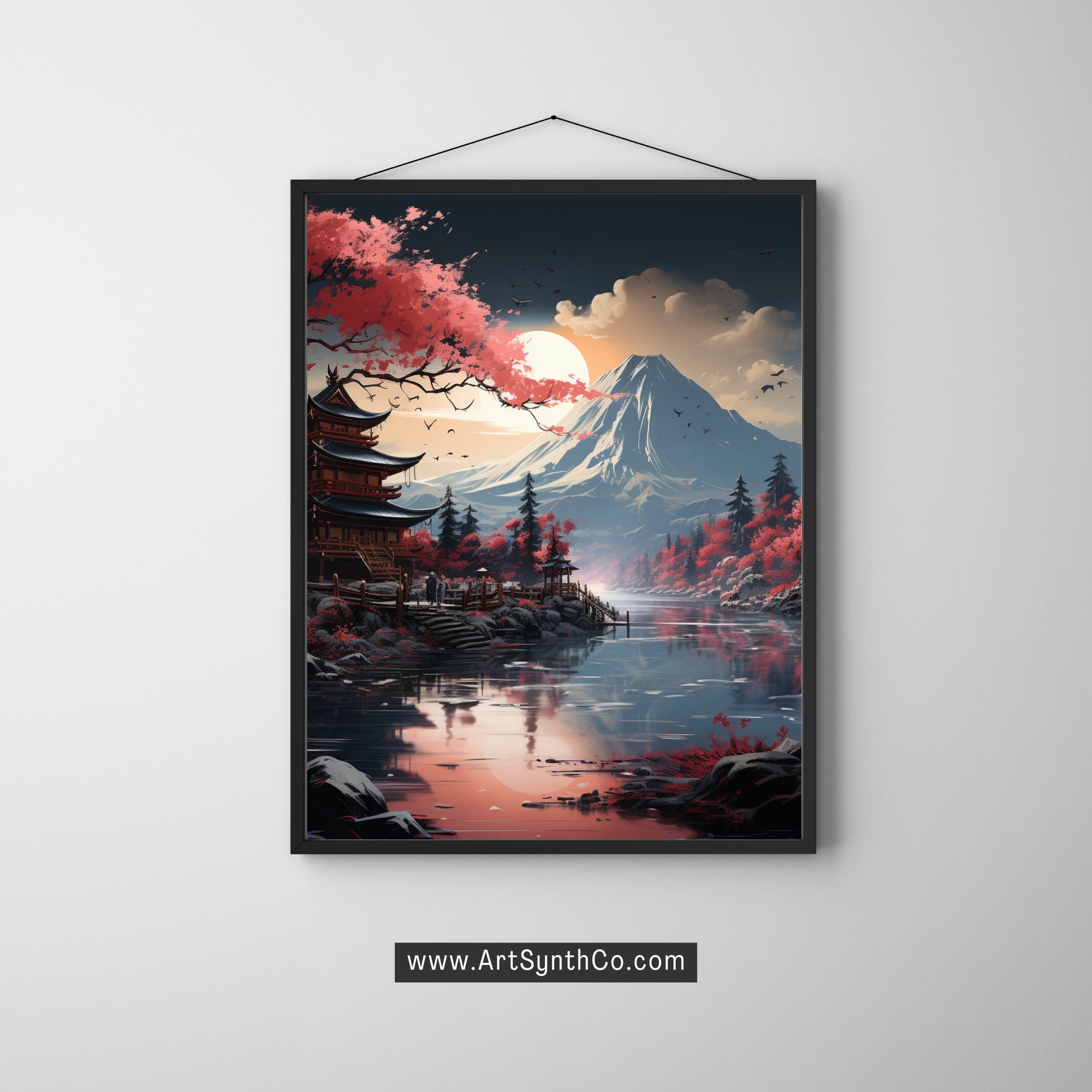 Mount Fuji Poster, Japanese Wall Decoration, Fuji Art Designs, Japanese Art Prints, Fuji ...