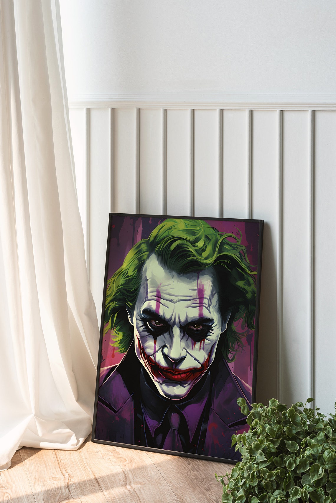 Joker Art Poster, Wall Decoration, Joker Minimalist, Comic Wall Art ...